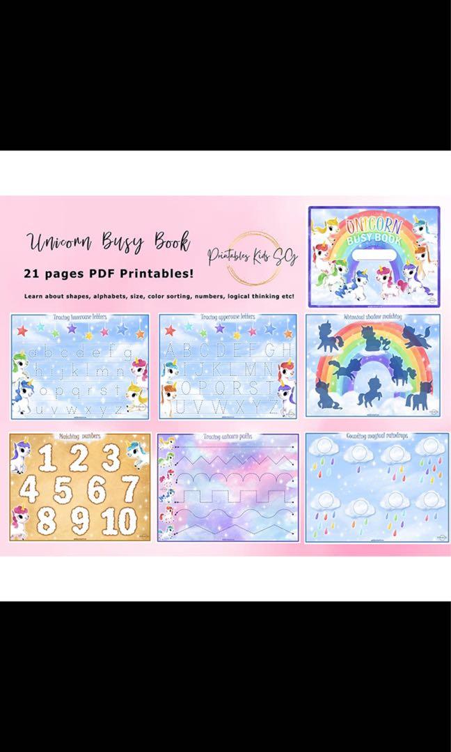 (Ready Made) Unicorn Busy Quiet Book Preschool Activity Montessori ...