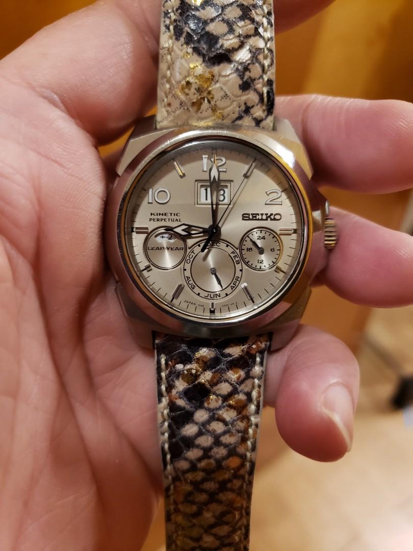Seiko Titanium perpetual calendar by Kinetic, 男裝, 手錶及配件, 手錶 - Carousell