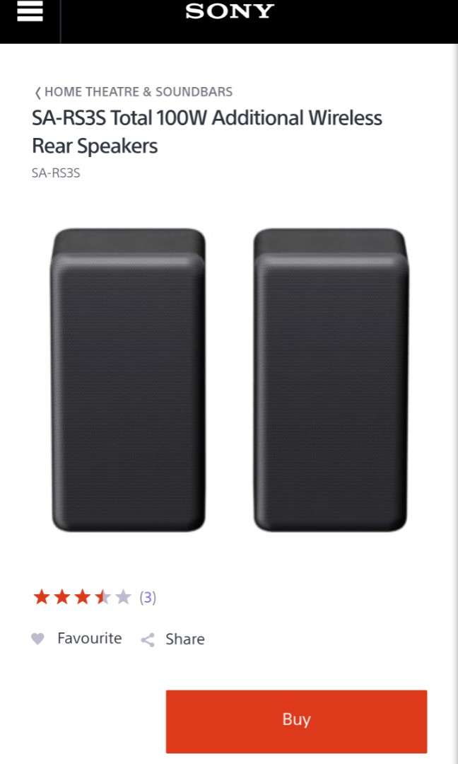 Sony SA RS3 rear speakers, Audio, Soundbars, Speakers & Amplifiers on ...