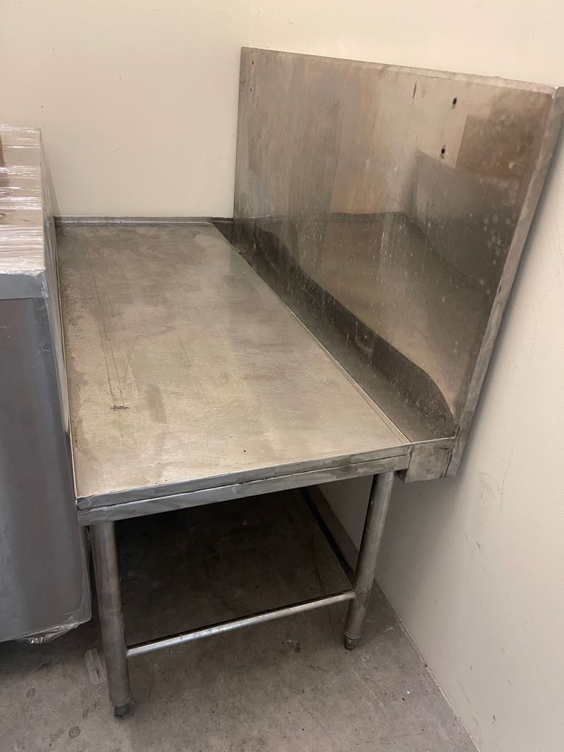 Stainless steel stove table with drain, Furniture & Home Living ...