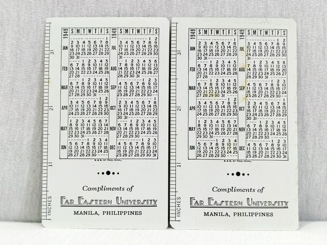 Vintage 1949 FEU Calendar Pocket size, Hobbies & Toys, Memorabilia ...