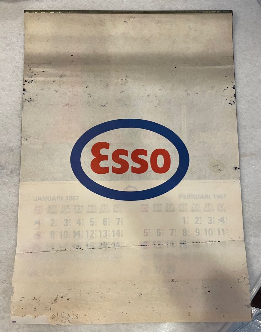 Vintage 1967 ESSO Gas Calendar - NOS & Complete Page, Hobbies & Toys ...