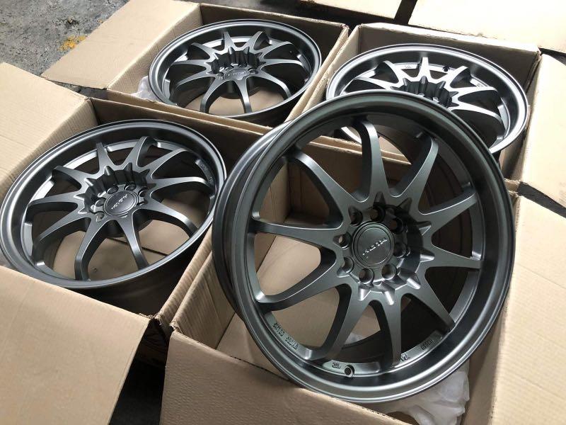 17” Rota Fighter 10 Matte Gray 4Holes pcd 100-108 Bnew mags, Car Parts ...
