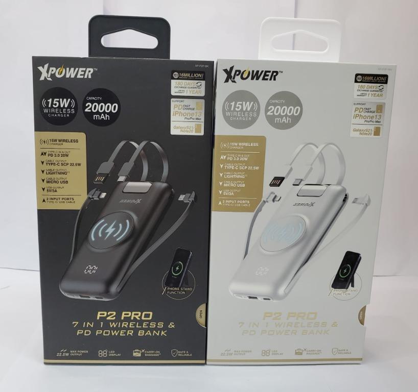 🌟全新行貨 🌟 ⭕️XPOWER P2 PRO 20000MAH PRO 7合1無線+PD外置充電器 ⭕️, 手提電話, 電話及其他裝置配件 ...