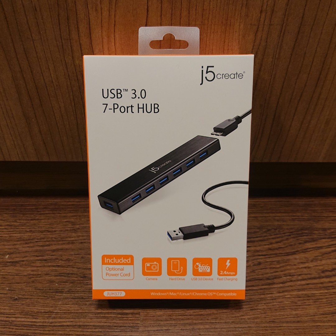 門市全新現貨‼️ j5create JUH377 7-Port USB 3.0 Hub 分插器 附AC火牛, 電腦＆科技, 電腦周邊及配件 ...
