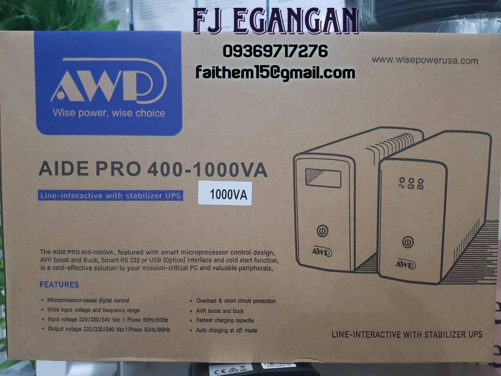 AWP WISE AID1000 PRO LCD 1000VA / 600W UPS | LED / LCD UPS, Computers ...