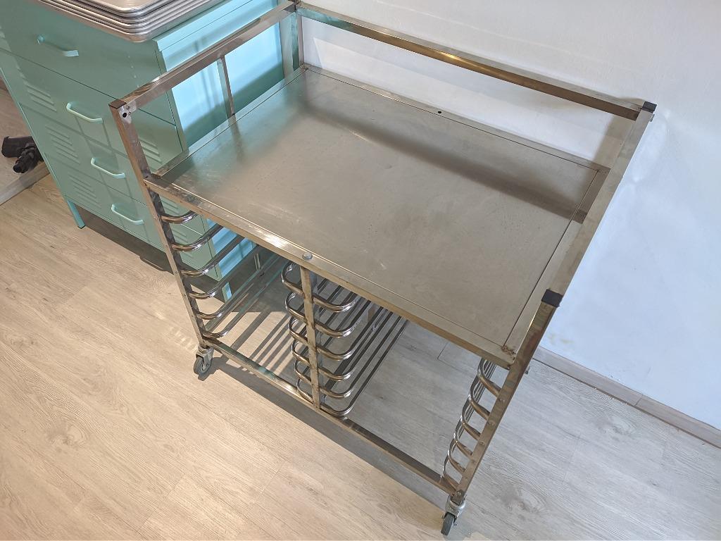Baking Trolley - Stainless steel baking tray racks shelf trolley ...