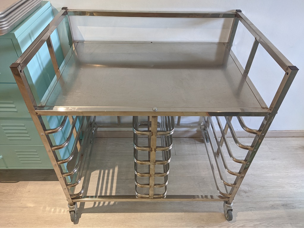 Baking Trolley - Stainless steel baking tray racks shelf trolley ...