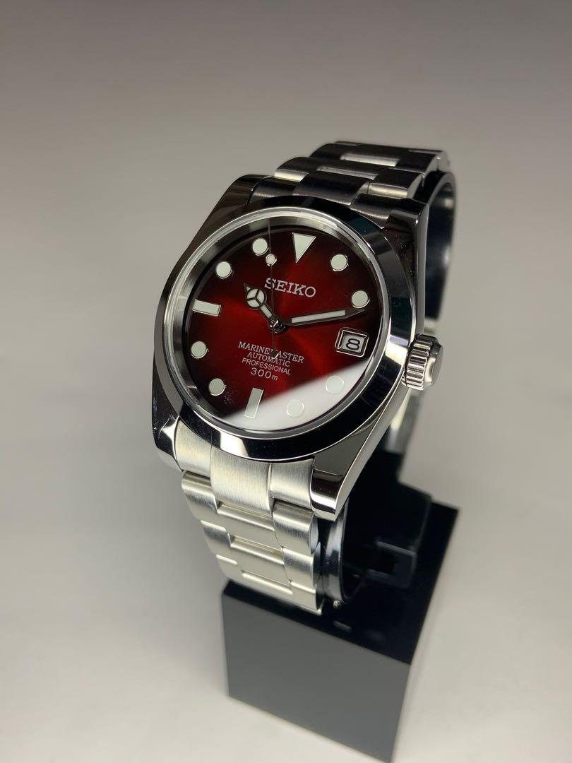 Custom Seiko Mod Red Explorer, Men's Fashion, Watches & Accessories ...