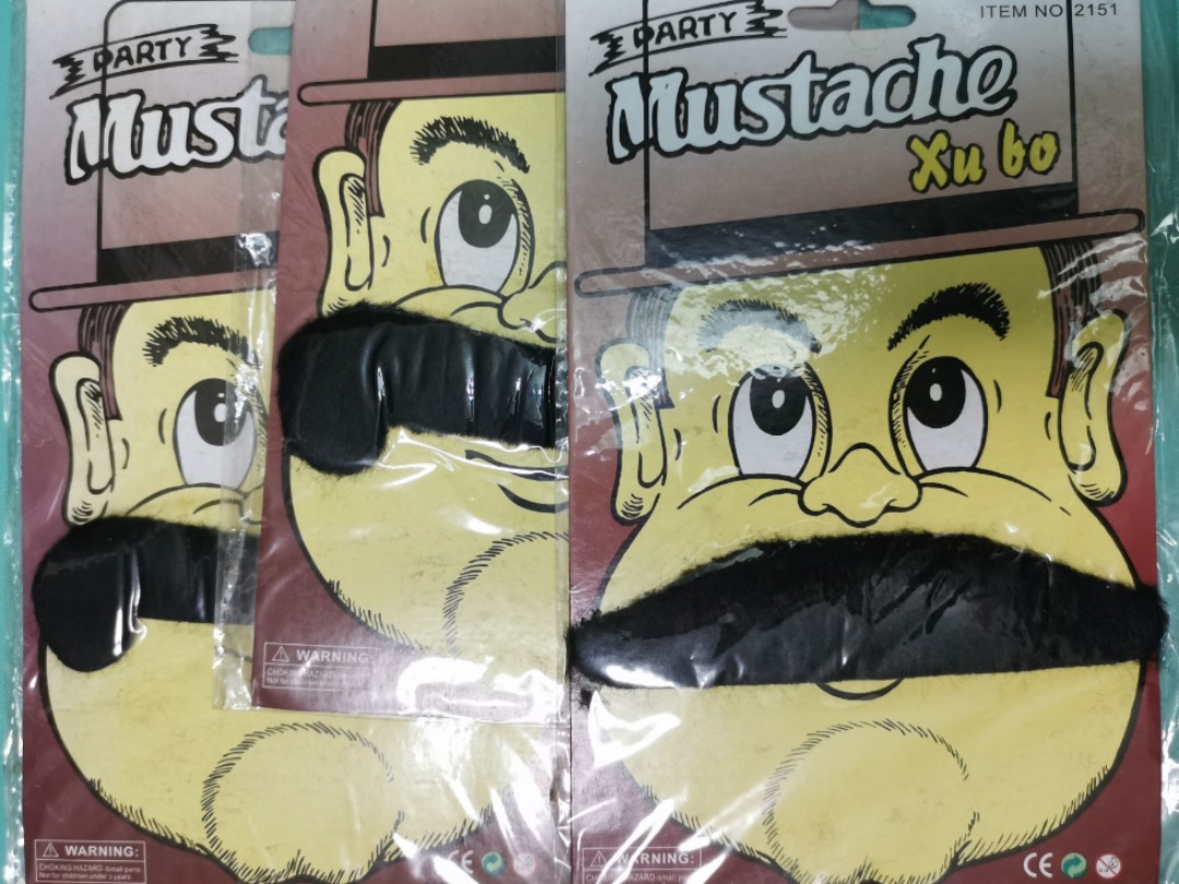 Fake Mustache party costume, Hobbies & Toys, Toys & Games on Carousell