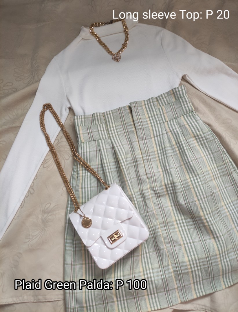 Green Plaid Palda, Women's Fashion, Bottoms, Skirts on Carousell