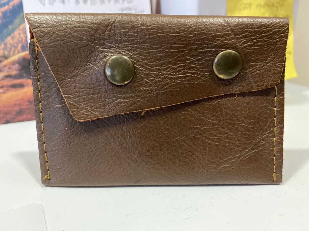 Handmade Leather name card holder, Women's Fashion, Bags & Wallets ...
