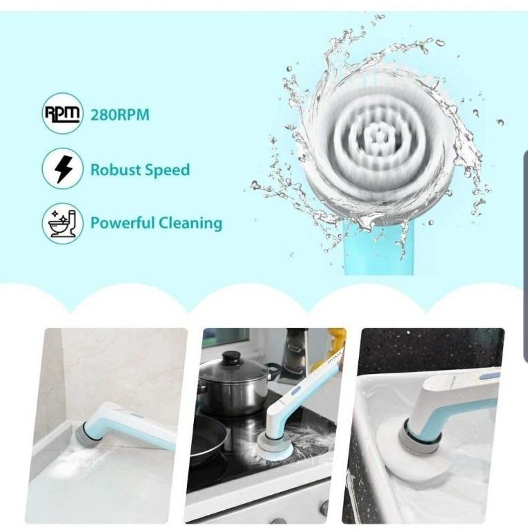 Homitt Electric Spin Scrubber Power Brush Shower Scrubber, Cordless and ...