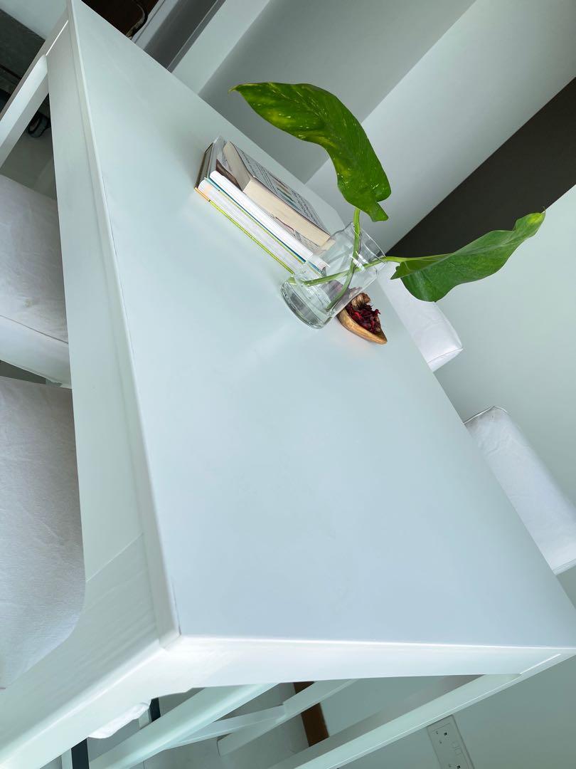 Ikea White Bar Table Set, Furniture & Home Living, Furniture, Tables ...