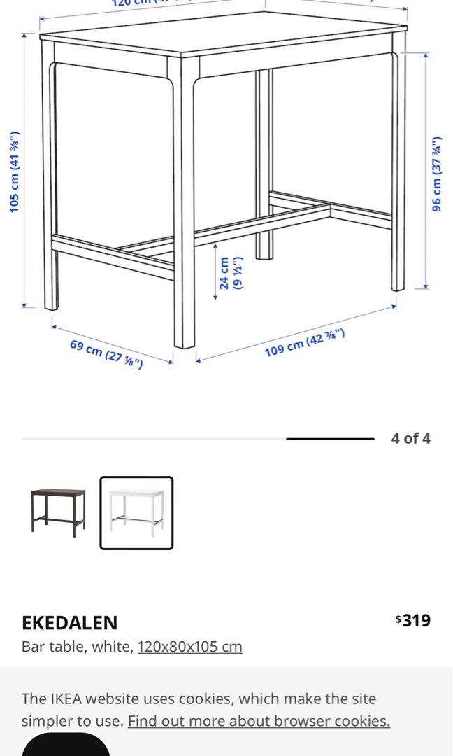 Ikea White Bar Table Set, Furniture & Home Living, Furniture, Tables ...