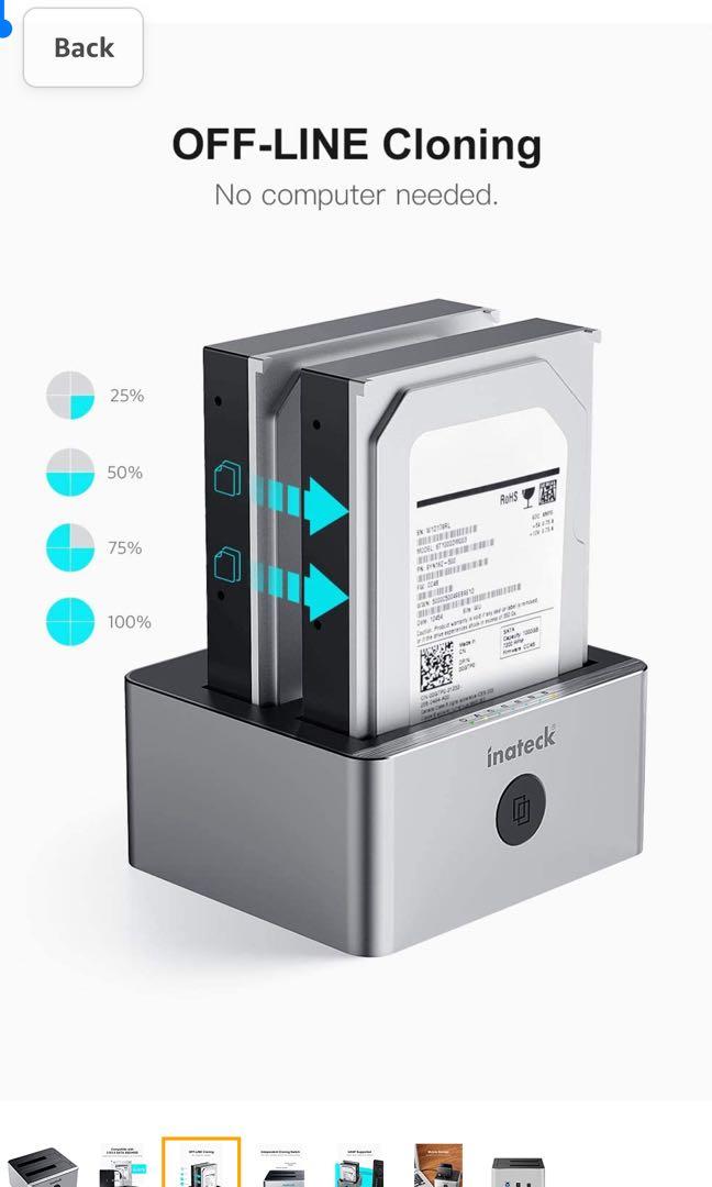 Inateck Aluminum SATA Hard Drive Docking Station, USB 3.0 SATA SSD ...