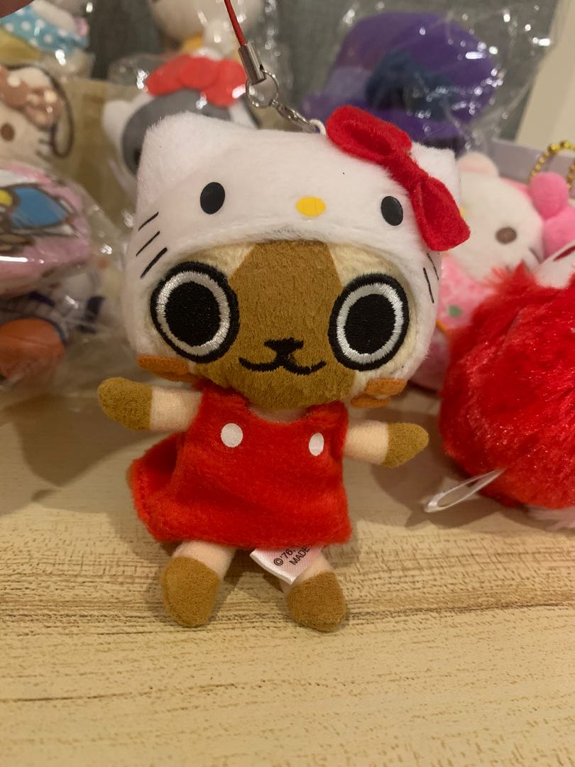 Neko in Hello Kitty Outfit Mascot Plush with Strap, Hobbies & Toys ...