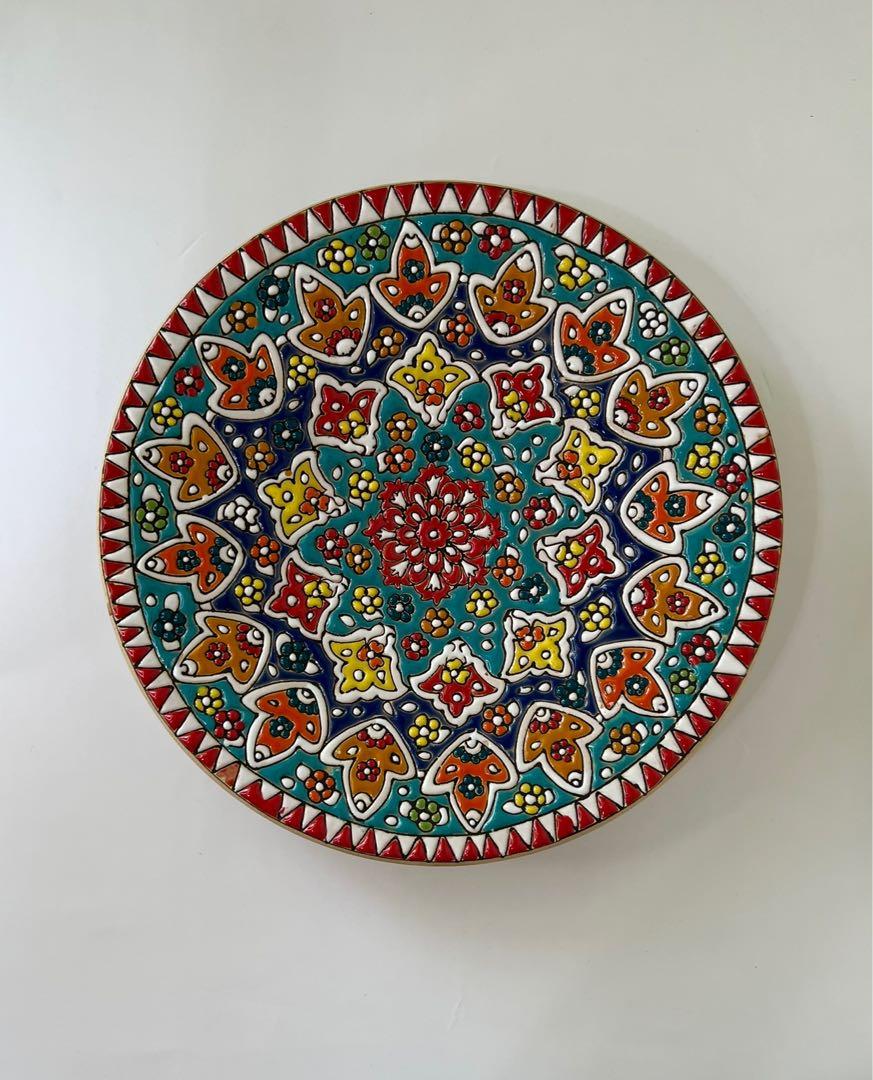 Persian Hand-Painted Decorative Plates 26cm, Furniture & Home Living ...