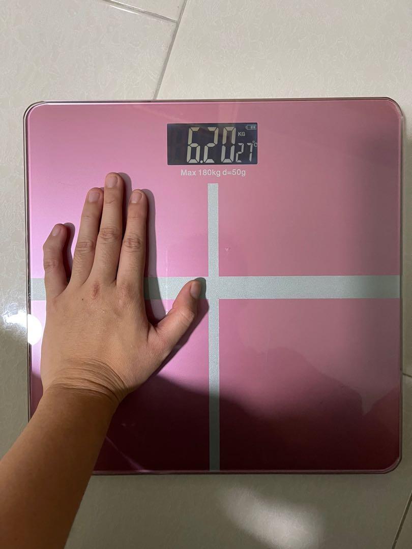 Pink weighing scale, Health & Nutrition, Health Monitors & Weighing ...