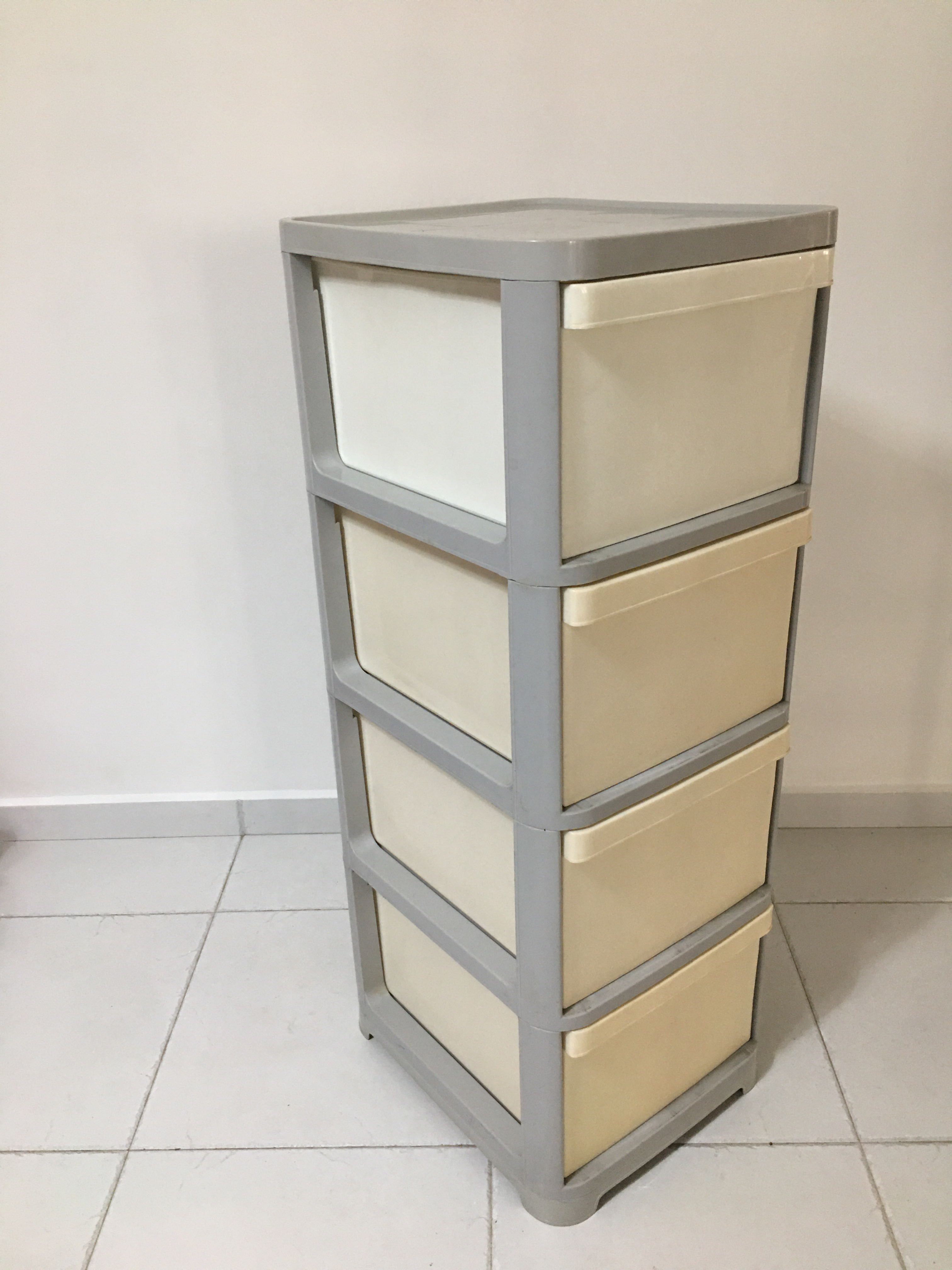 Plastic 4-tier storage drawer, Furniture & Home Living, Furniture ...