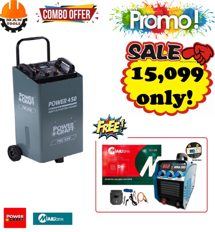 Powercraft Battery Charger 450A & w/ free mailtank welding machine 305a ...