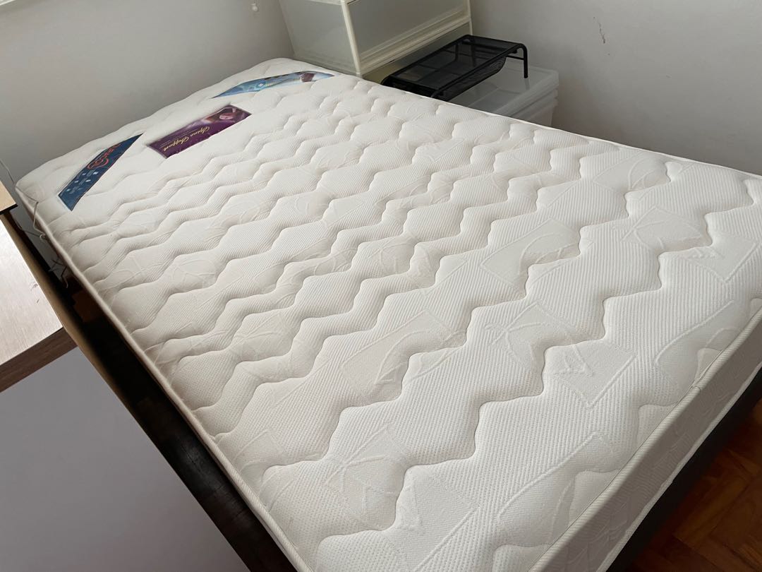 Princebed Super single coil mattress with frame, Furniture & Home ...