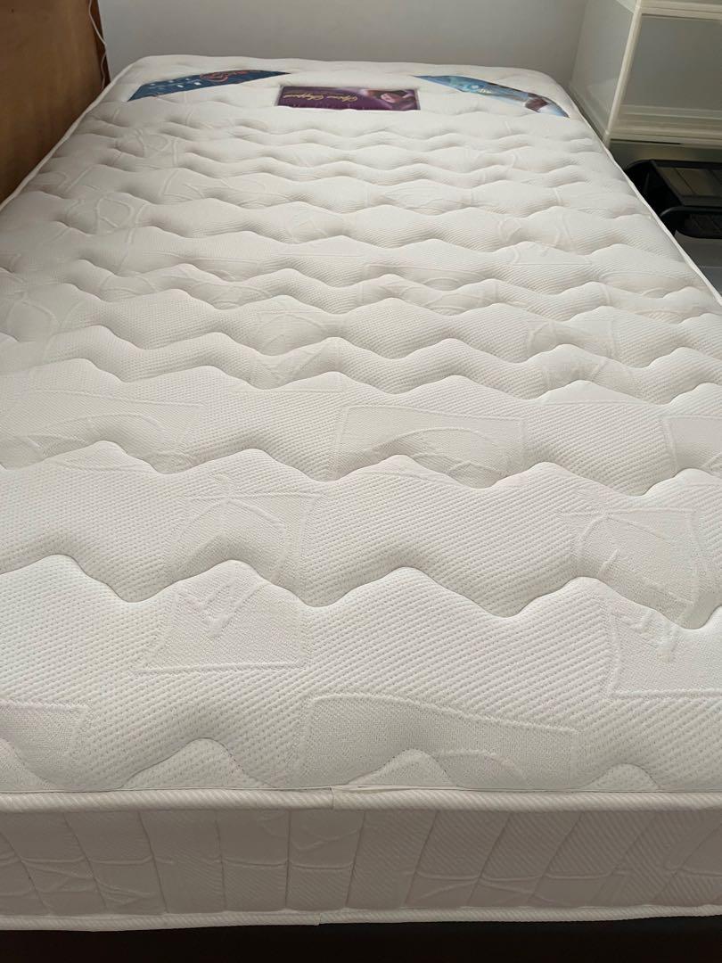 Princebed Super single coil mattress with frame, Furniture & Home ...