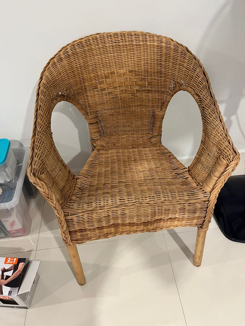 Rattan Chair IKEA AGEN, Furniture & Home Living, Furniture, Chairs on ...