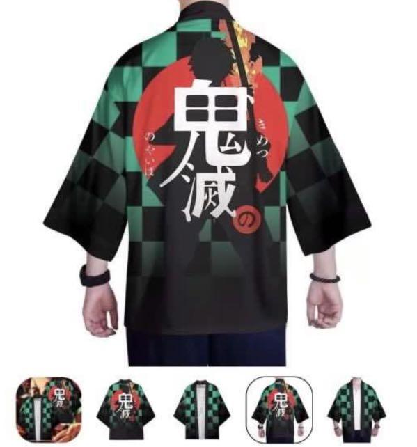 Tanjiro Kamado Kimono KNY Robe Anime Coat Cosplay Costumes, Men's ...