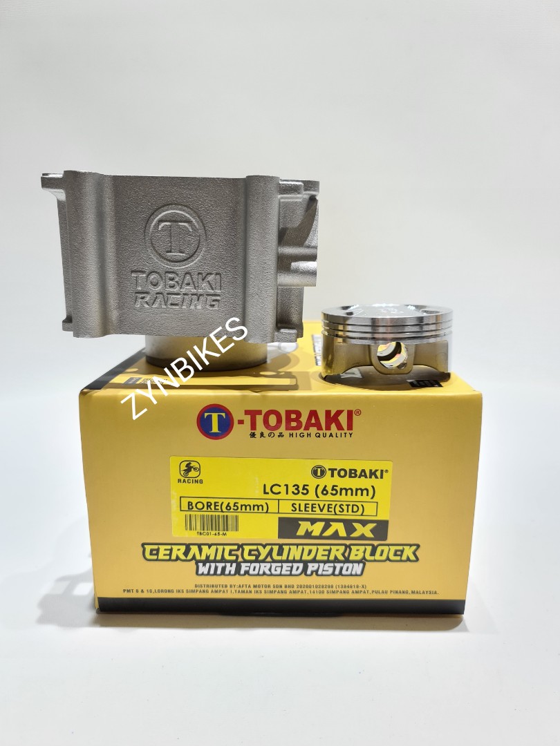 TOBAKI CERAMIC RACING BLOCK FLAT TOP PISTON 65MM YAMAHA SPARK 135 LC135 ...