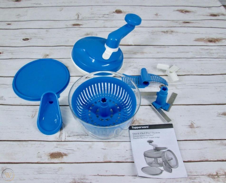 TUPPERWARE QUICK CHEF PRO SYSTEM FOOD PROCESSOR PREP CHOPPER SALAD ...