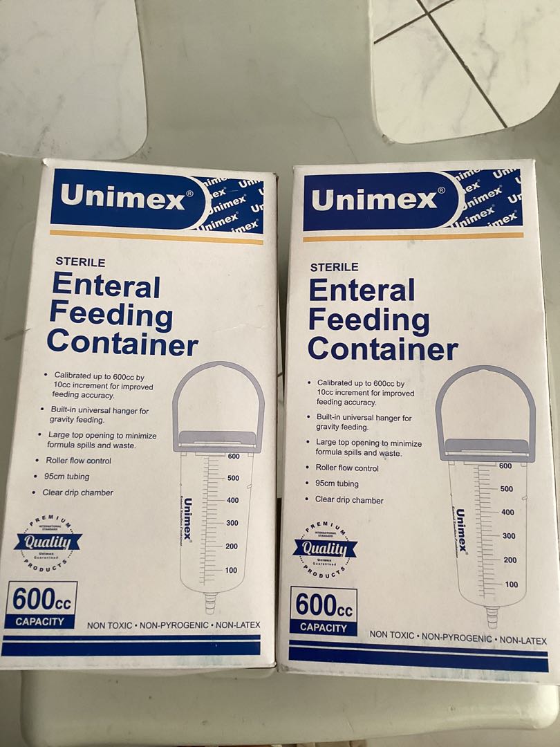 2 boxes of Unisex Enteral Feeding Container, 600 cc, Health & Nutrition ...