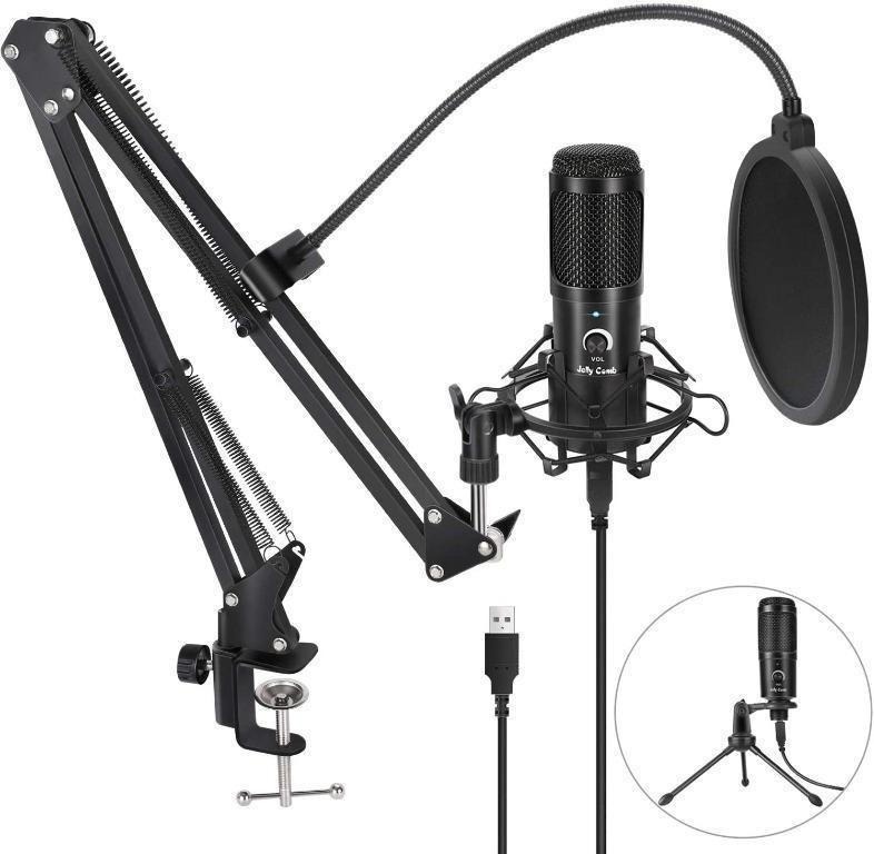 USB Podcasting Microphone Kit, Jelly Comb Professional Condenser ...