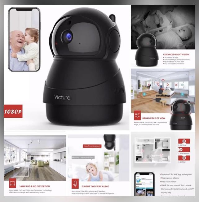 Victure PC540 Security Camera, Furniture & Home Living, Security ...