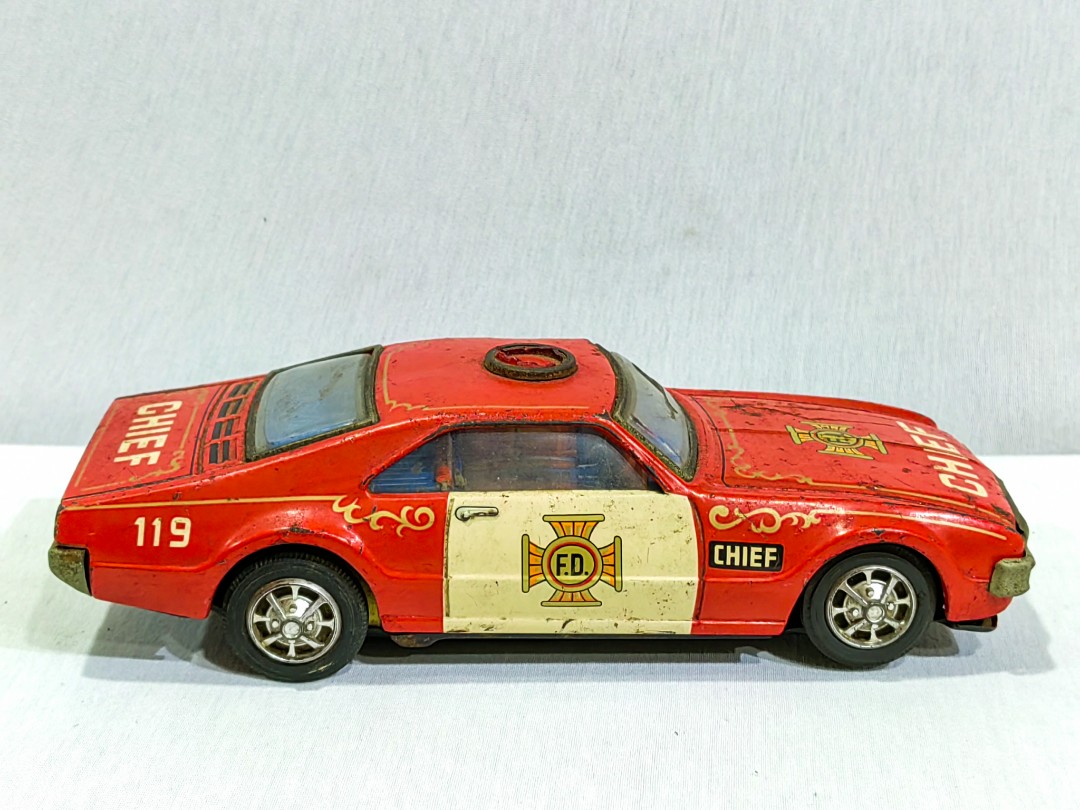 Vintage Japan Chief Police Car Tin Toy 1:18, Hobbies & Toys, Toys ...