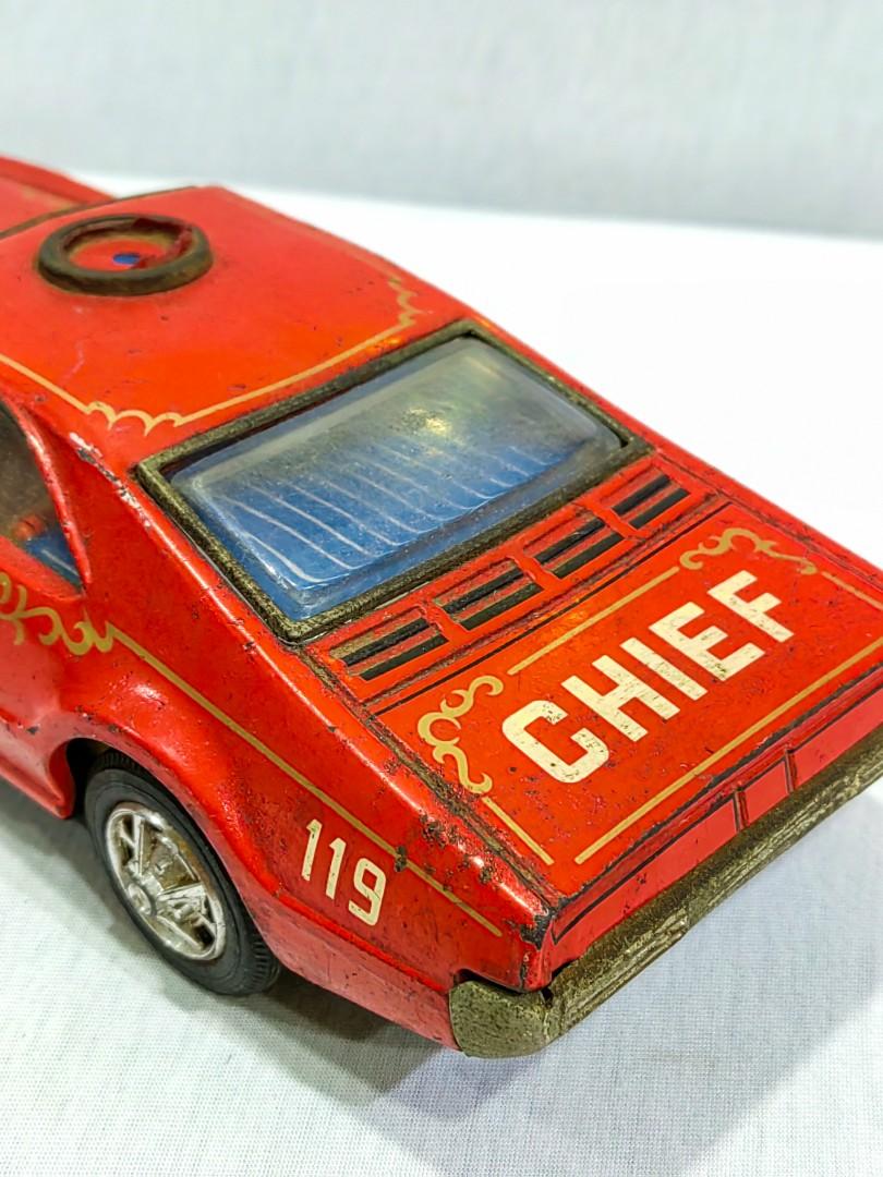 Vintage Japan Chief Police Car Tin Toy 1:18, Hobbies & Toys, Toys ...