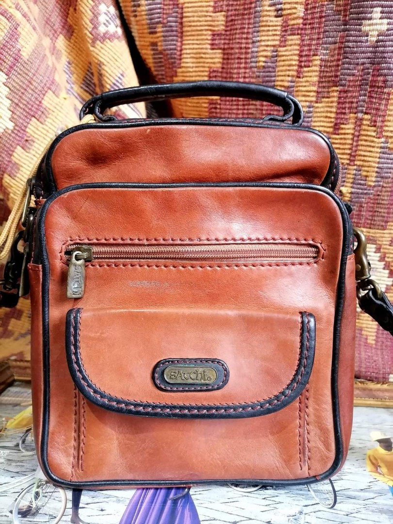 Vintage Satchi Mens Sling bag, Genuine Leather, Men's Fashion, Bags ...