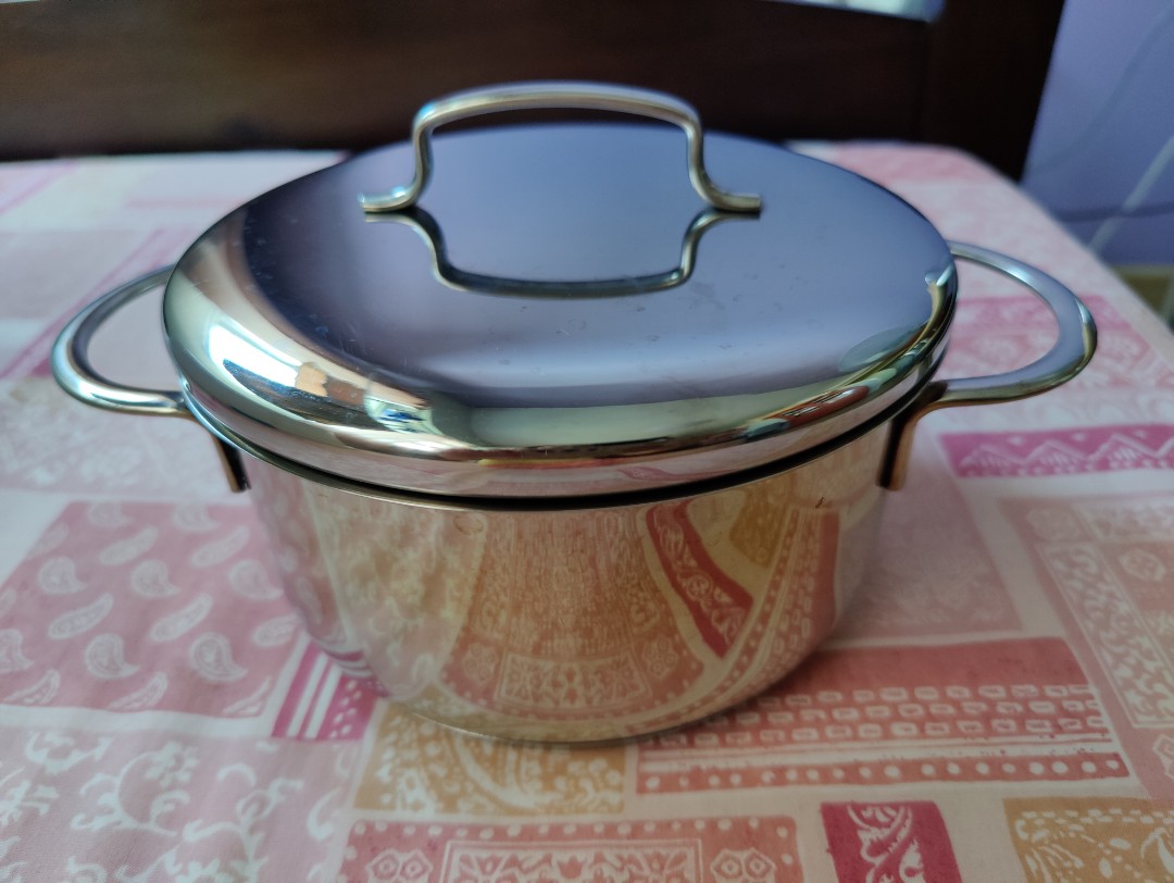 WMF Pot 16cm Mini Stackable Pouring Rim with Lid Stainless Steel ...