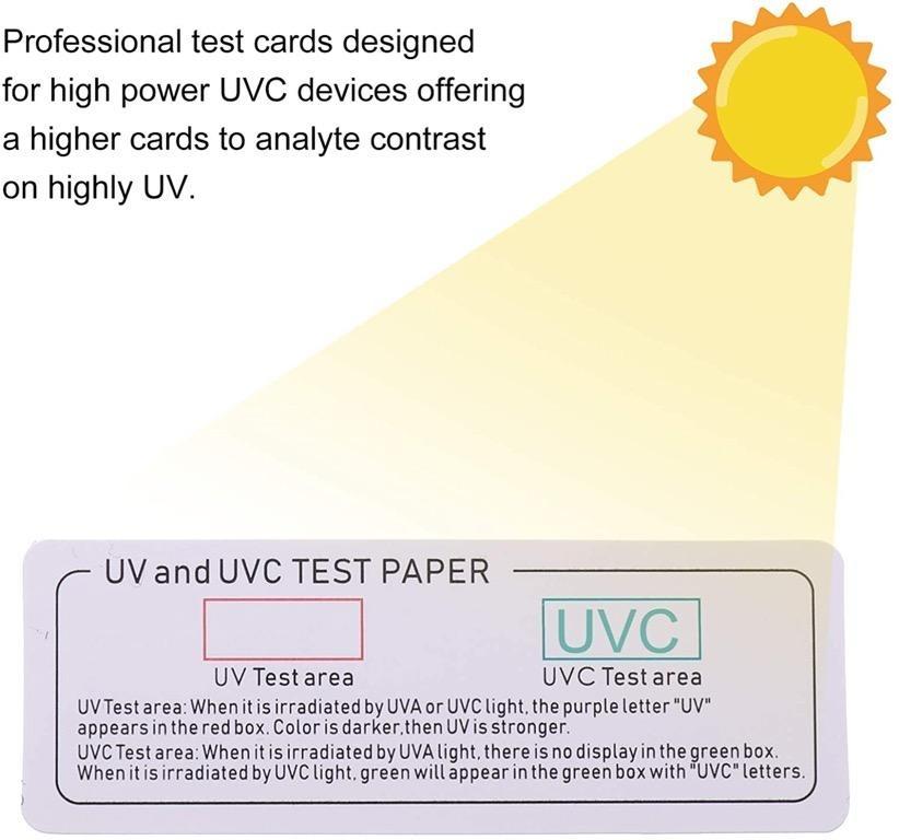 10 pcs UV-C and UV light detector test cards, thin, reusable, no ...