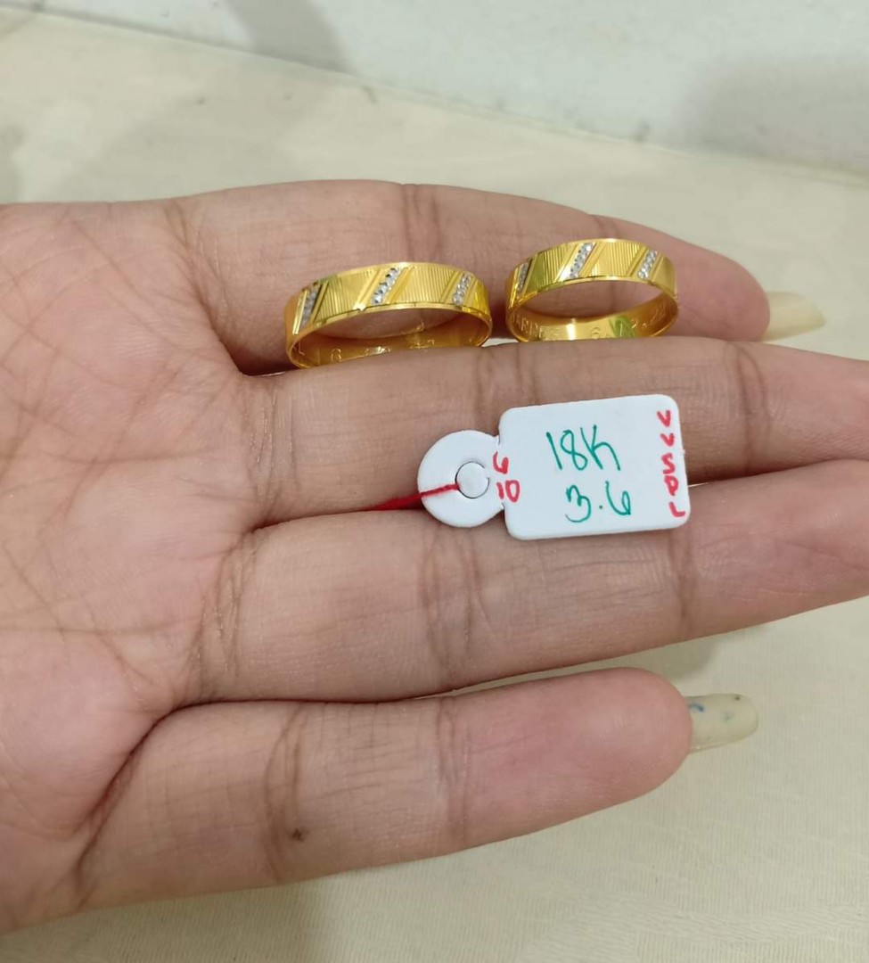 18K Saudi Gold Wedding Ring, Women's Fashion, Jewelry & Organizers ...
