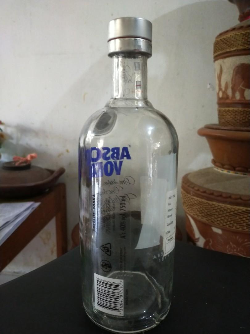 Botol Bekas Absolut Vodka, Antik, Pajangan di Carousell