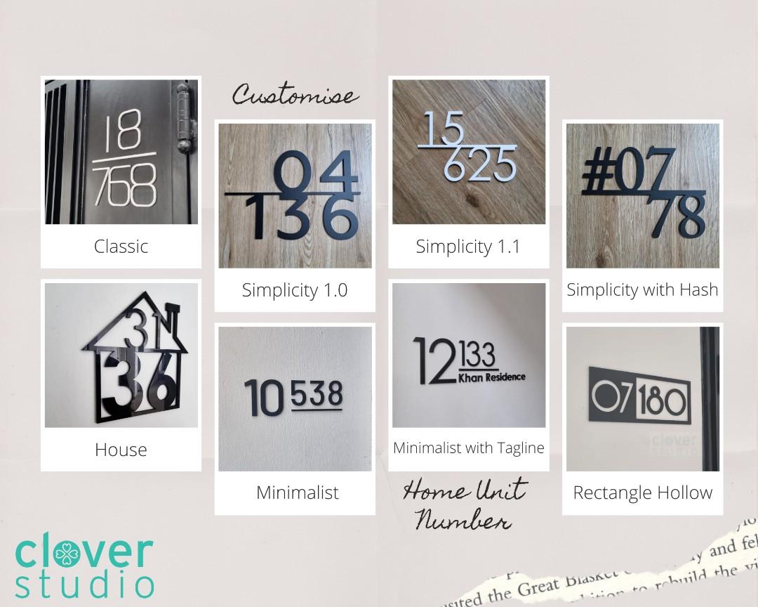 Bto Hdb unit number wall sign, Furniture & Home Living, Home Decor ...