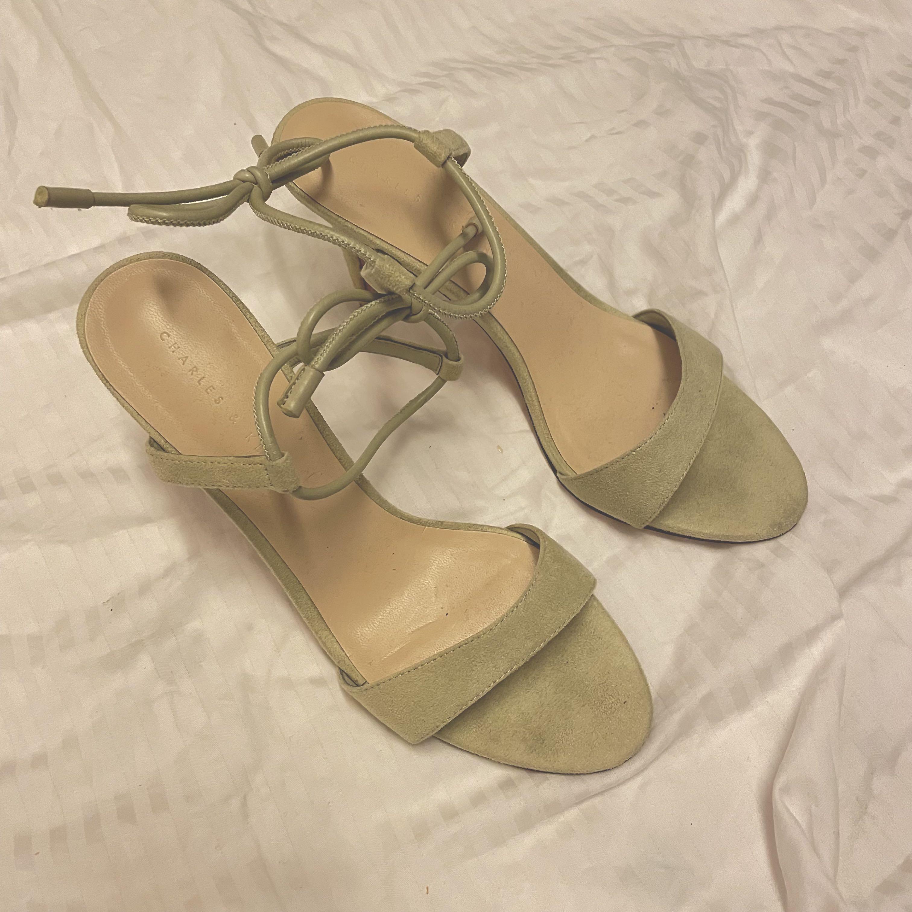 Charles & Keith Sage Green Heels, Women's Fashion, Footwear, Heels on ...