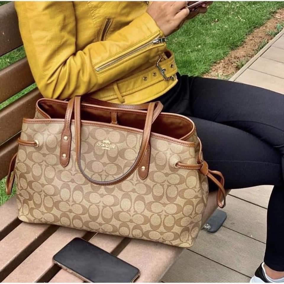 Coach Drawstring Carryall in Signature Canvas, Luxury, Bags & Wallets ...