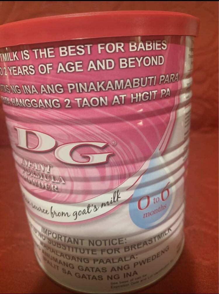 DG goat’s milk for 0-6mos old, Health & Nutrition, Health Supplements ...