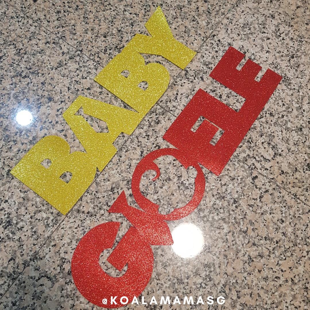 Duo colour baby boss words backdrop, Hobbies & Toys, Stationery & Craft ...