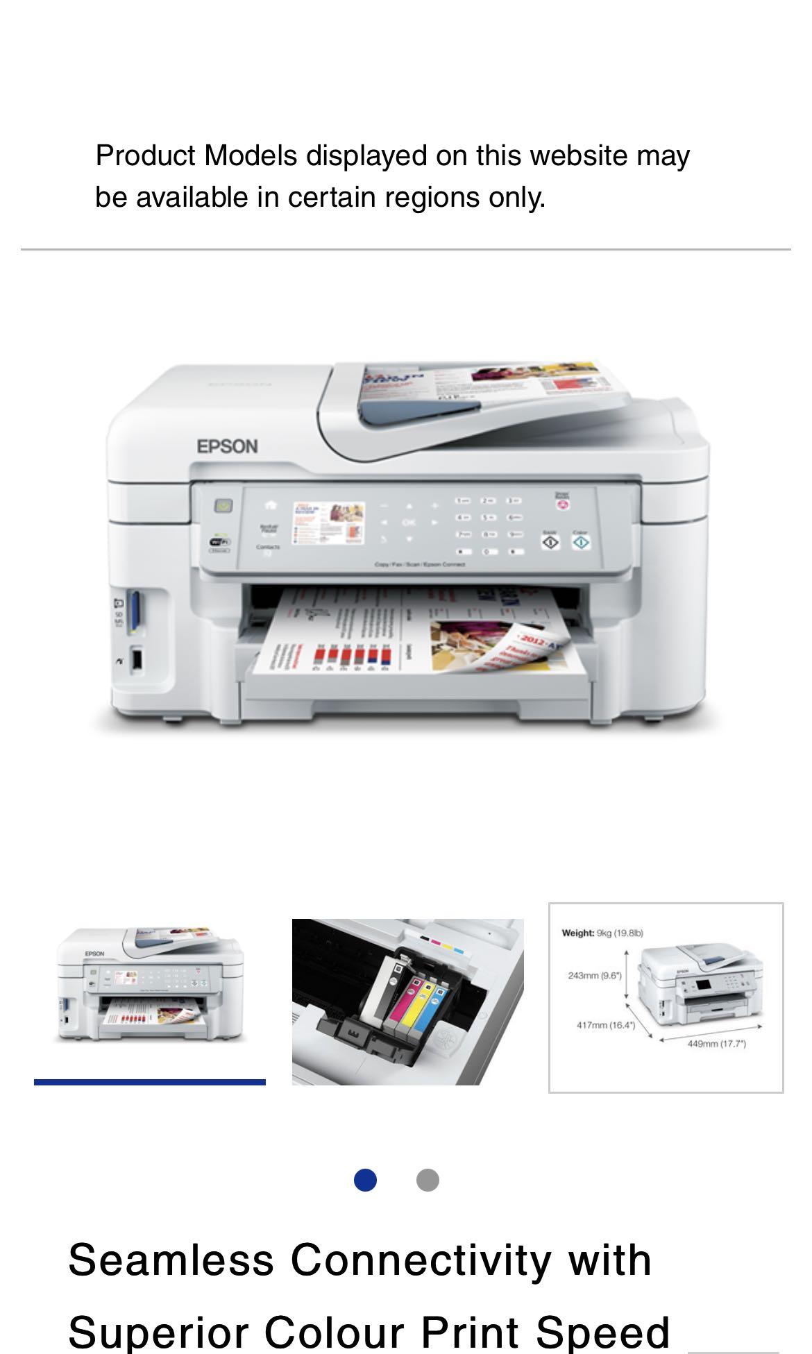 Epson WF 3521 Printer, Scanner, Fax, Computers & Tech, Printers ...