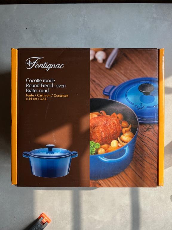 Fontignac Enamel Cast Iron Round French Oven, Furniture & Home Living ...