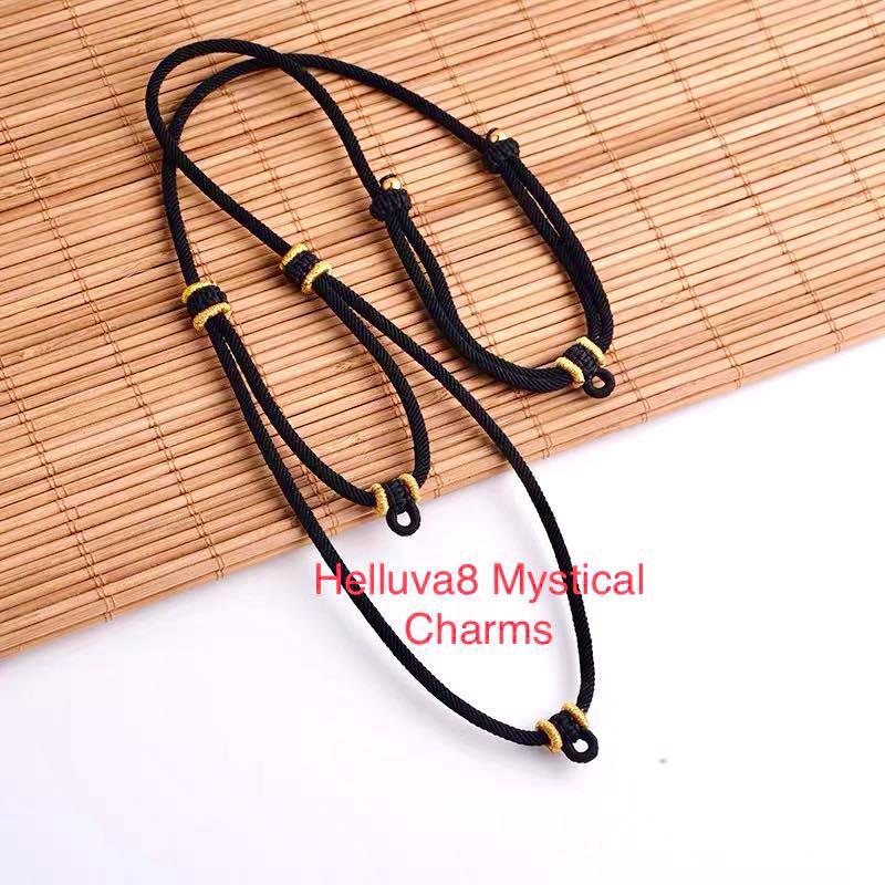Adjustable Rope Necklace Chain 3mm For Wearing 2 Thai Amulet Takrut ...