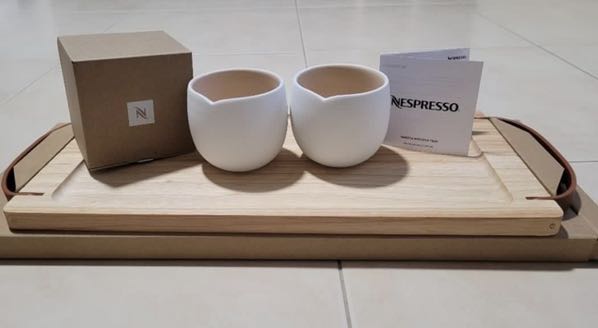 Nespresso Ceramic Cup Set & Serving Tray BNIB, Furniture & Home Living ...